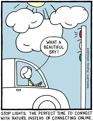 Driving and Texting Comic by Everyday People Cartoons